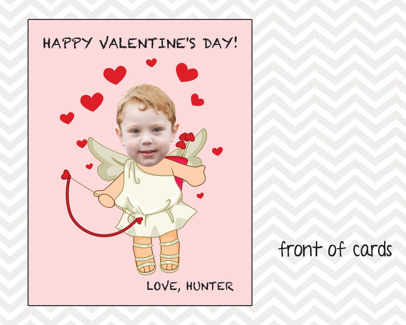 Cupid Valentines, Boy or Girl Valentine Cards, Personalized Valentine ...