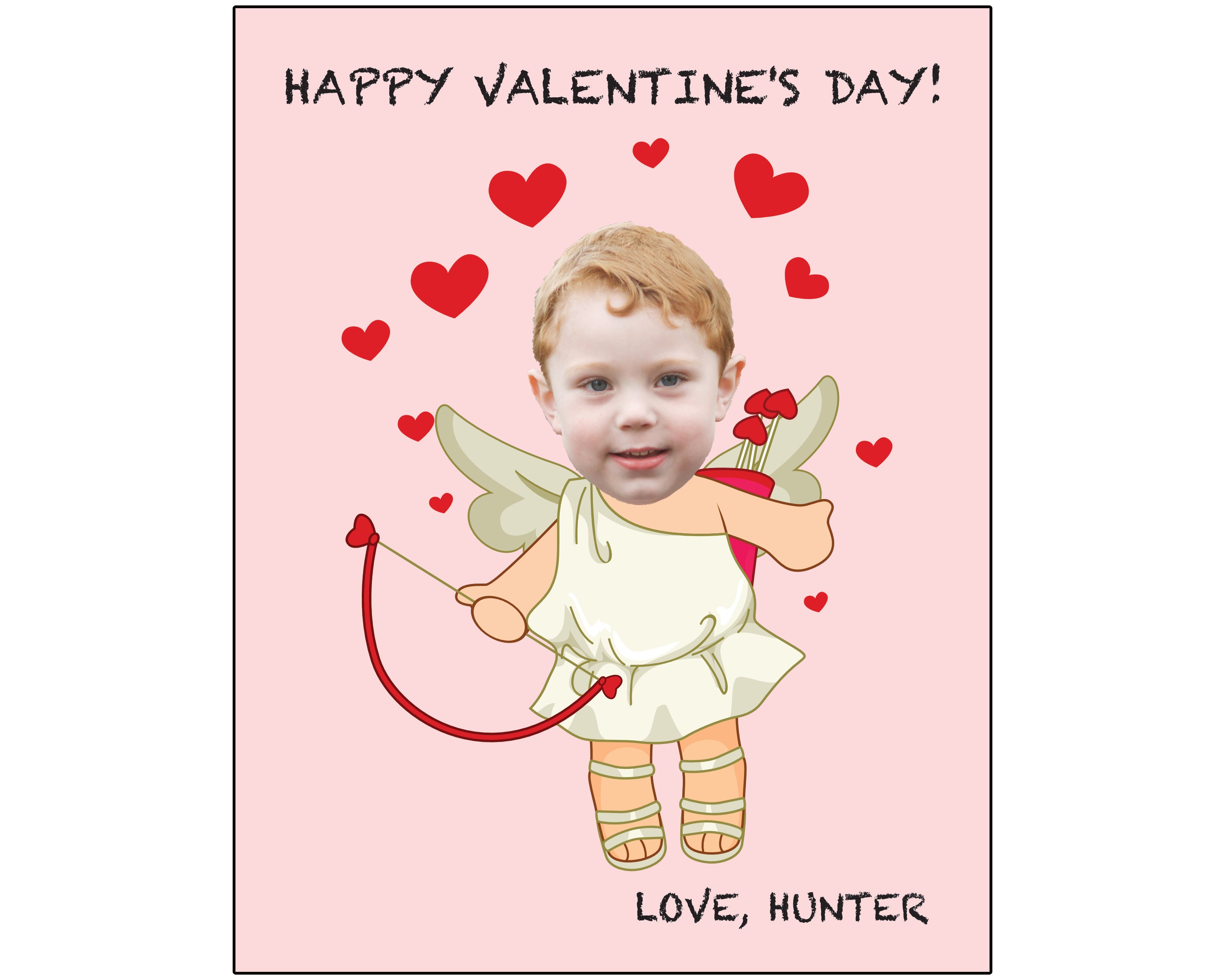 Cupid Valentines, Boy or Girl Valentine Cards, Personalized Valentine ...