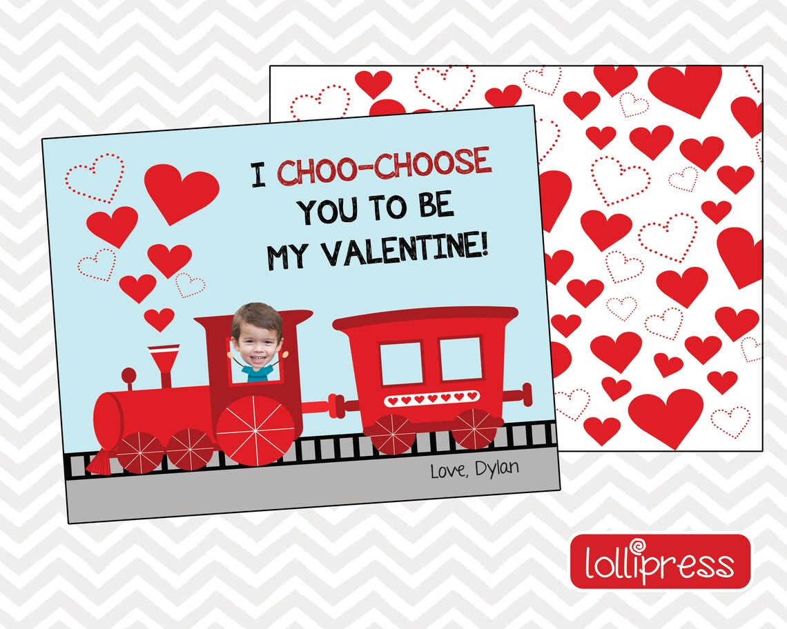 Train Valentines, Personalized Valentine Cards, Custom Valentine Cards ...