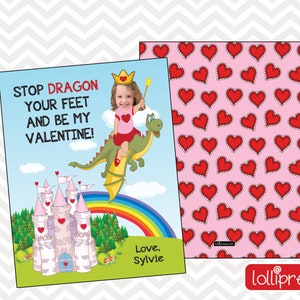 Princess Dragon Castle Valentines, Personalized Valentine Cards, Custom ...
