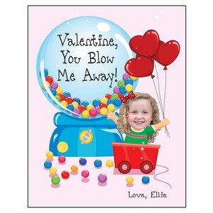 Bubblegum Candy Valentines, Bubbles Valentines, Personalized Photo ...