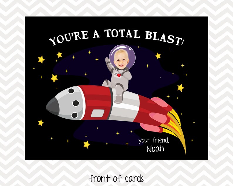 Rocket Valentines, Outer Space Valentines, Personalized Valentine Cards ...