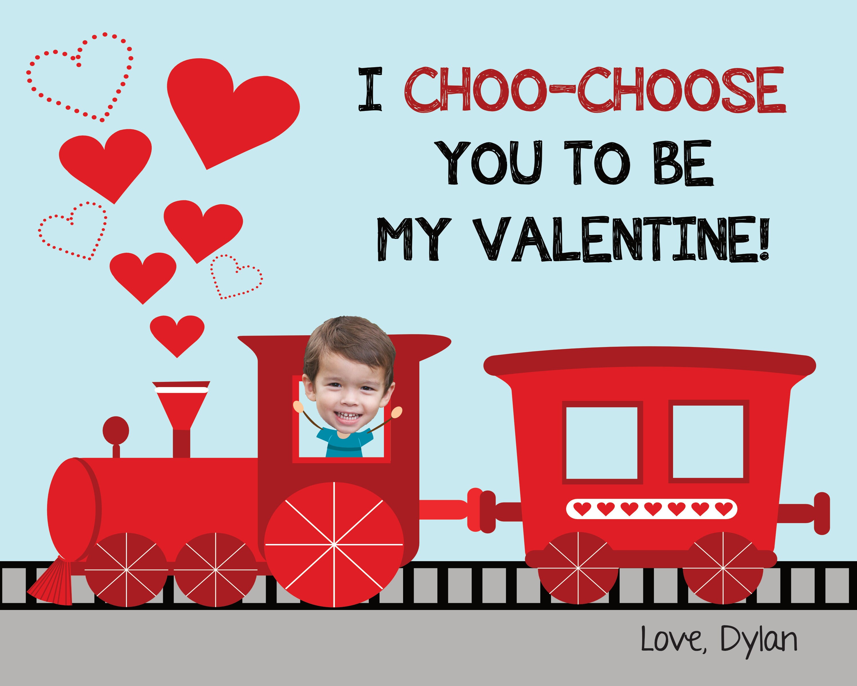 Train Valentines, Personalized Valentine Cards, Custom Valentine Cards ...