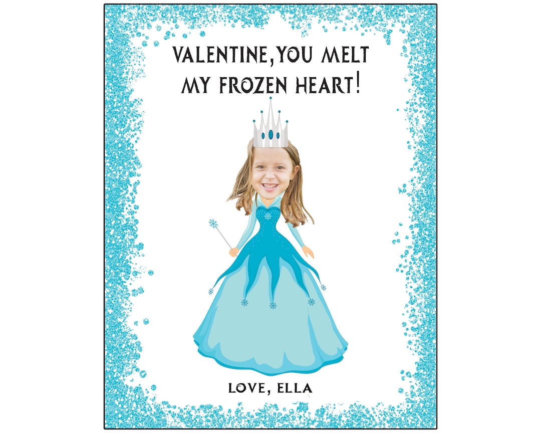 Ice Snow Princess Valentines, Snow Queen Valentine Cards, Personalized ...