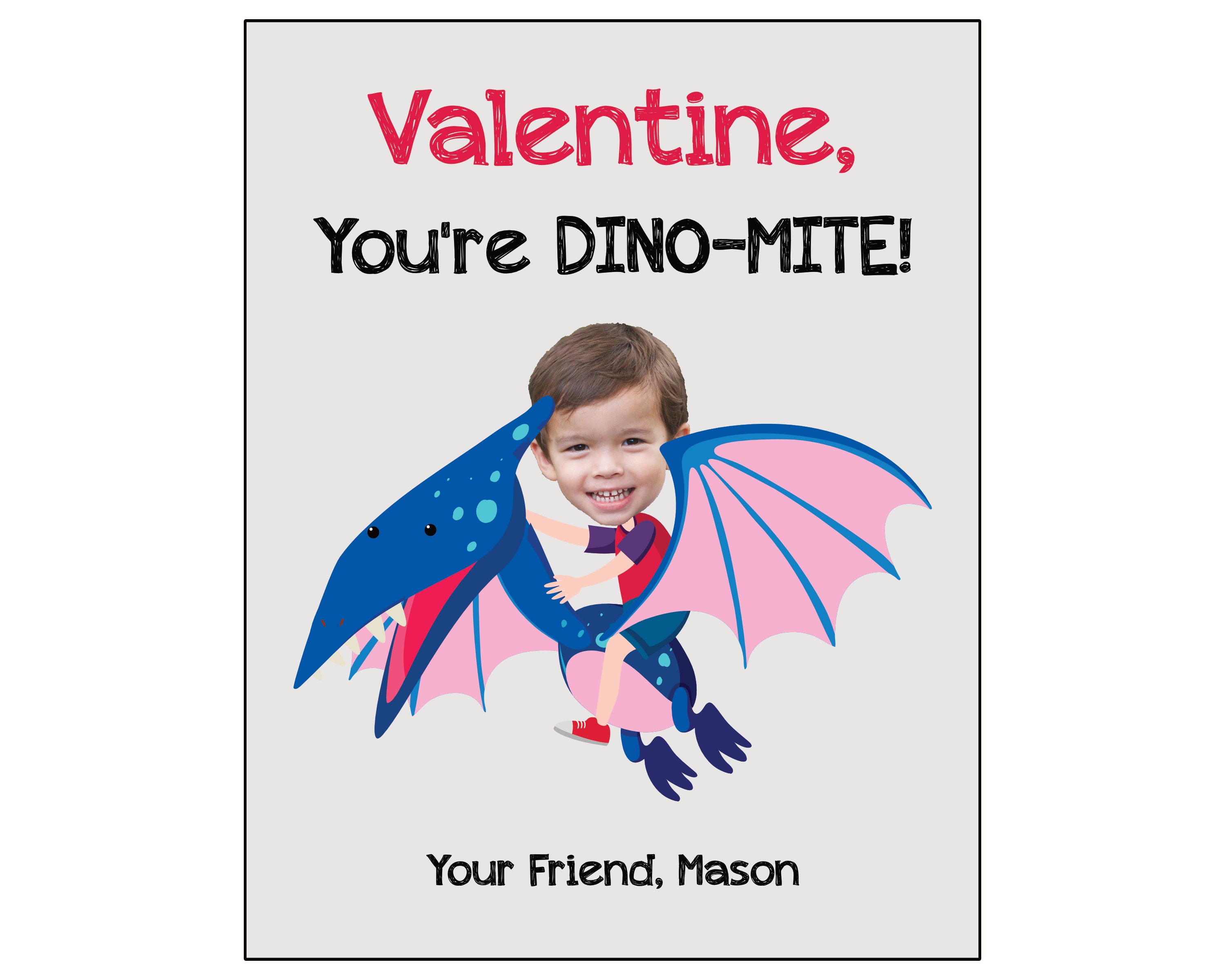 Dinosaur Valentines, Kid's Valentines, Personalized Valentines, Custom ...