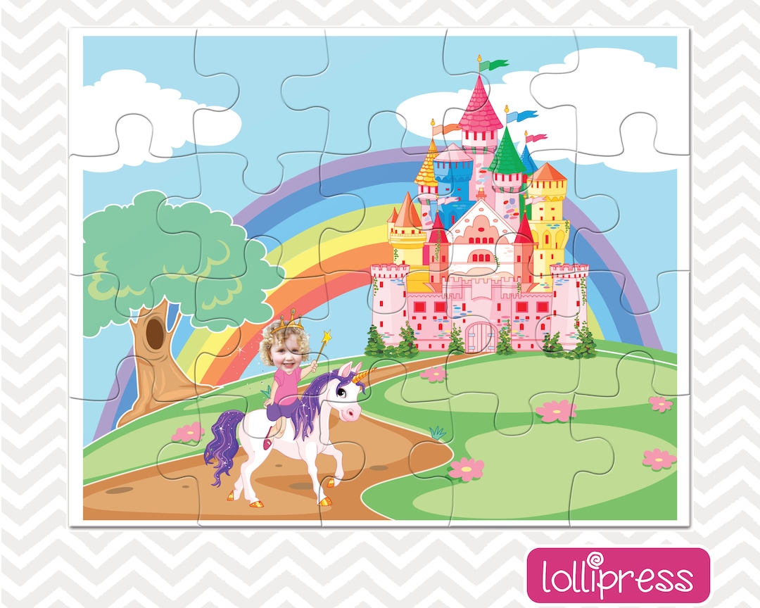Personalized Princess Castle Photo Jigsaw Puzzle, Unicorn Puzzle, Gift ...