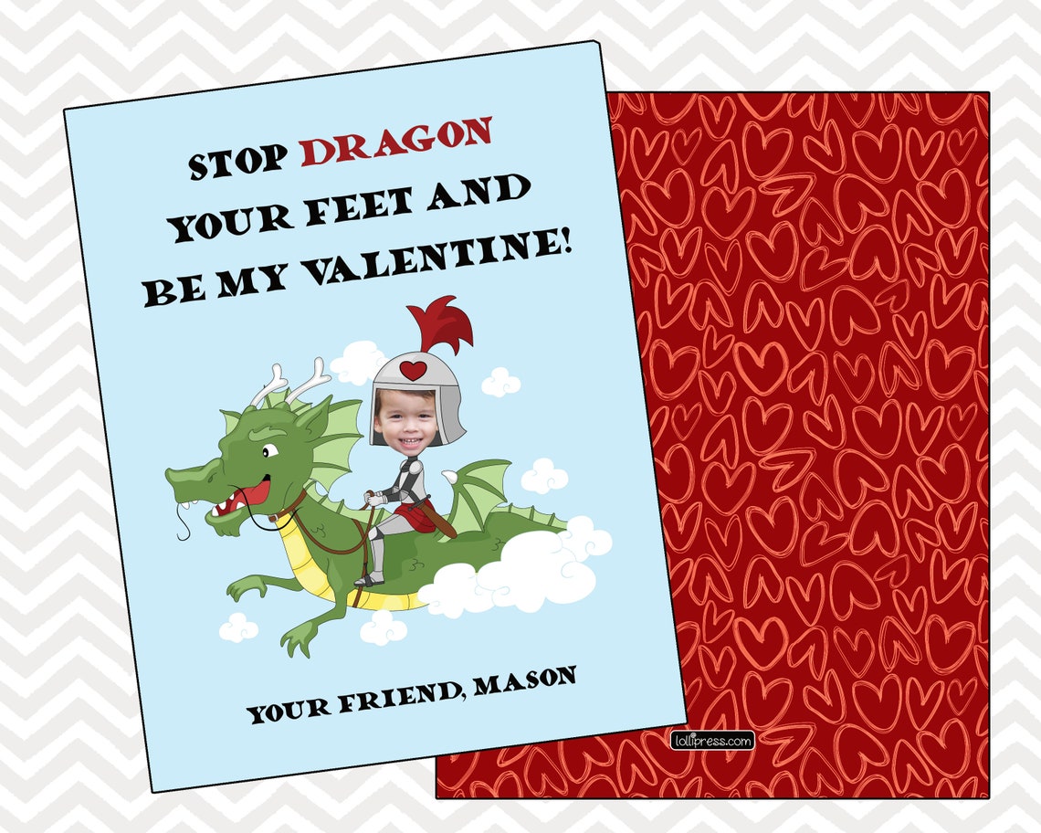 Dragon Valentines, Dragon Photo Valentines, Personalized Valentine ...