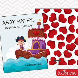Pirate Valentines, Pirate Photo Valentines, Personalized Valentine ...