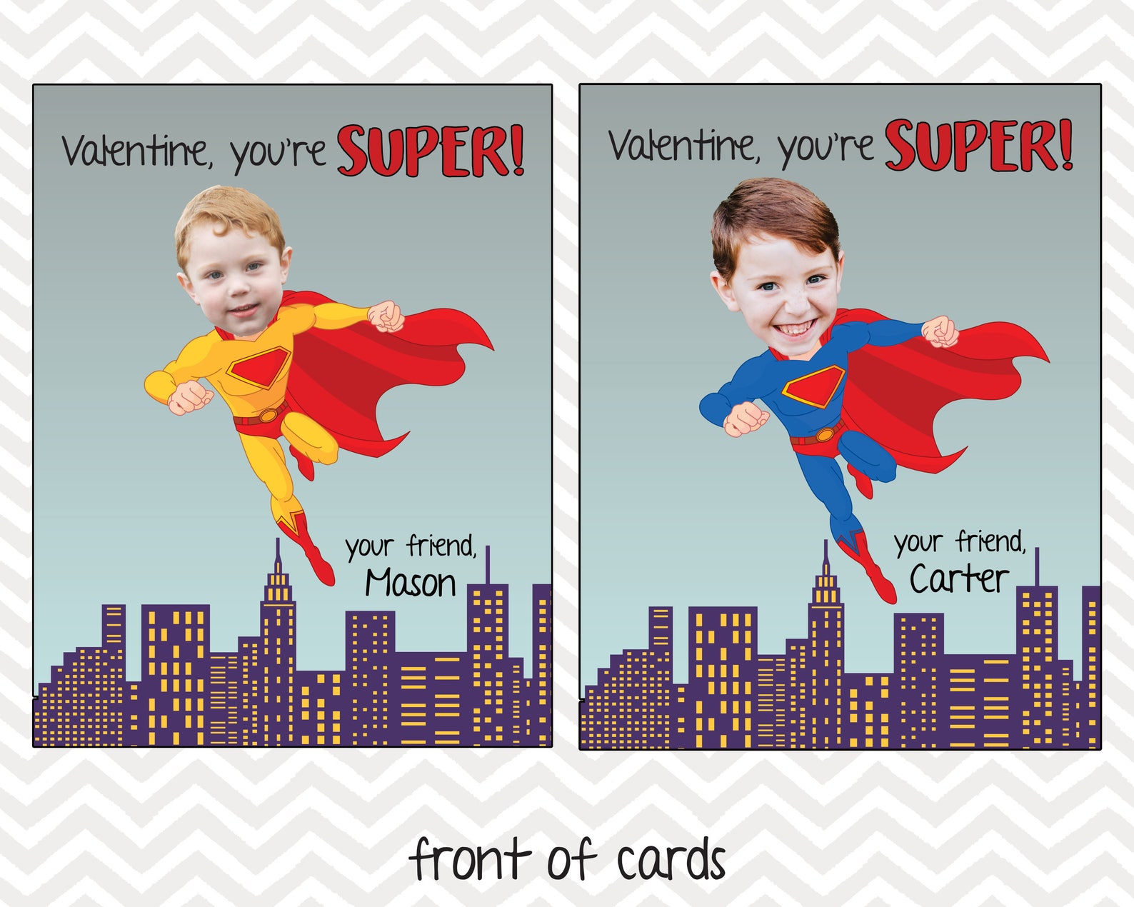 Superhero Valentines, Personalized Valentine Cards, Custom Valentine ...