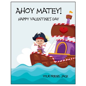 Pirate Valentines, Pirate Photo Valentines, Personalized Valentine ...