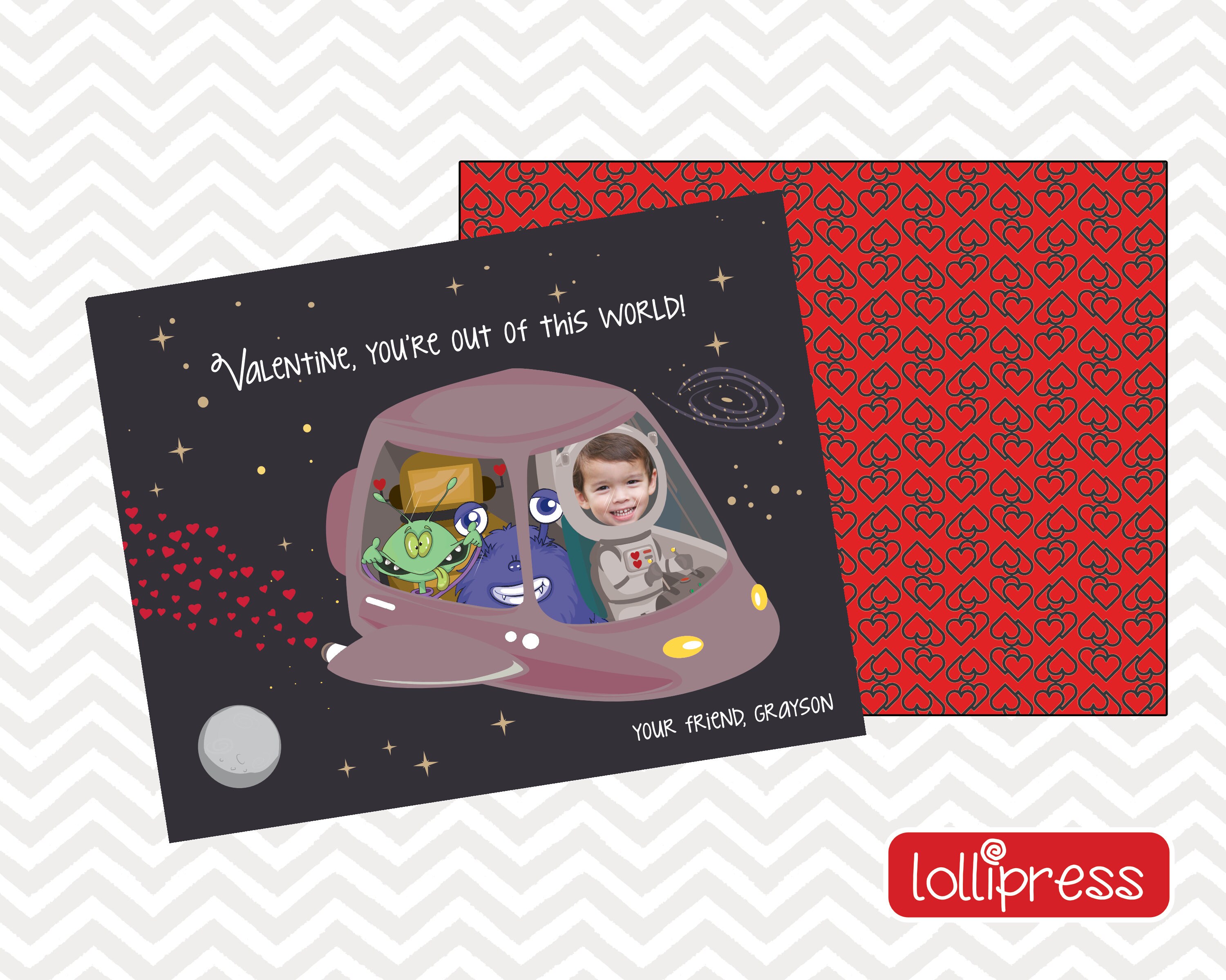 Outer Space Valentines, Astronaut Valentines, Personalized Valentine ...