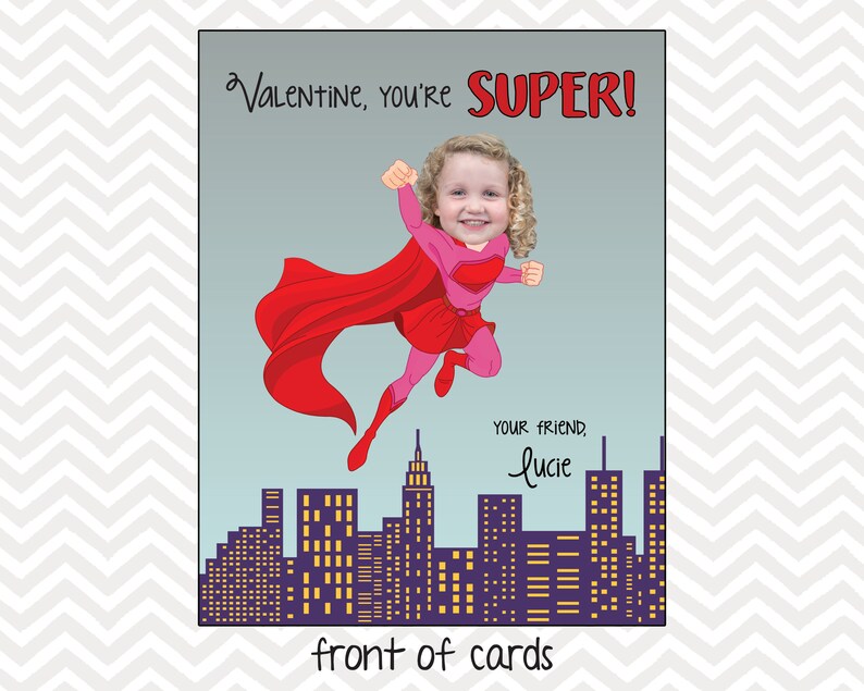 Superhero Valentines, Personalized Valentine Cards, Custom Valentine ...