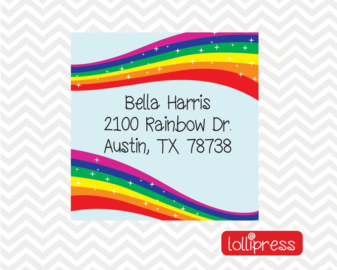 Rainbow Return Address Labels, Rainbow Address Labels, Envelope Seals ...