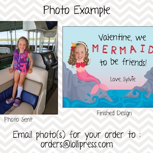 Mermaid Valentines, Mermaid Caricature Valentine Cards, Personalized ...