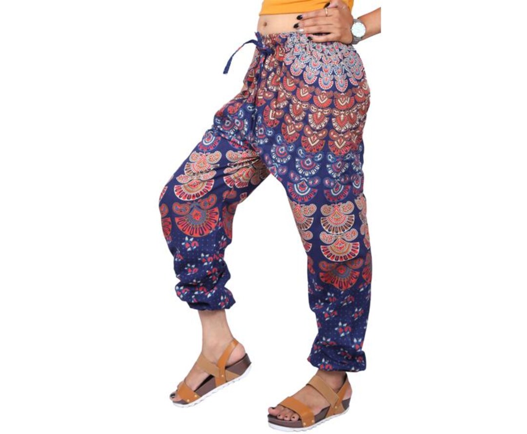 Indian Ethnic Cotton Hand Block Women's Yoga Pant Hippie Aladdin Pant Harem Pant,casual Summer ...