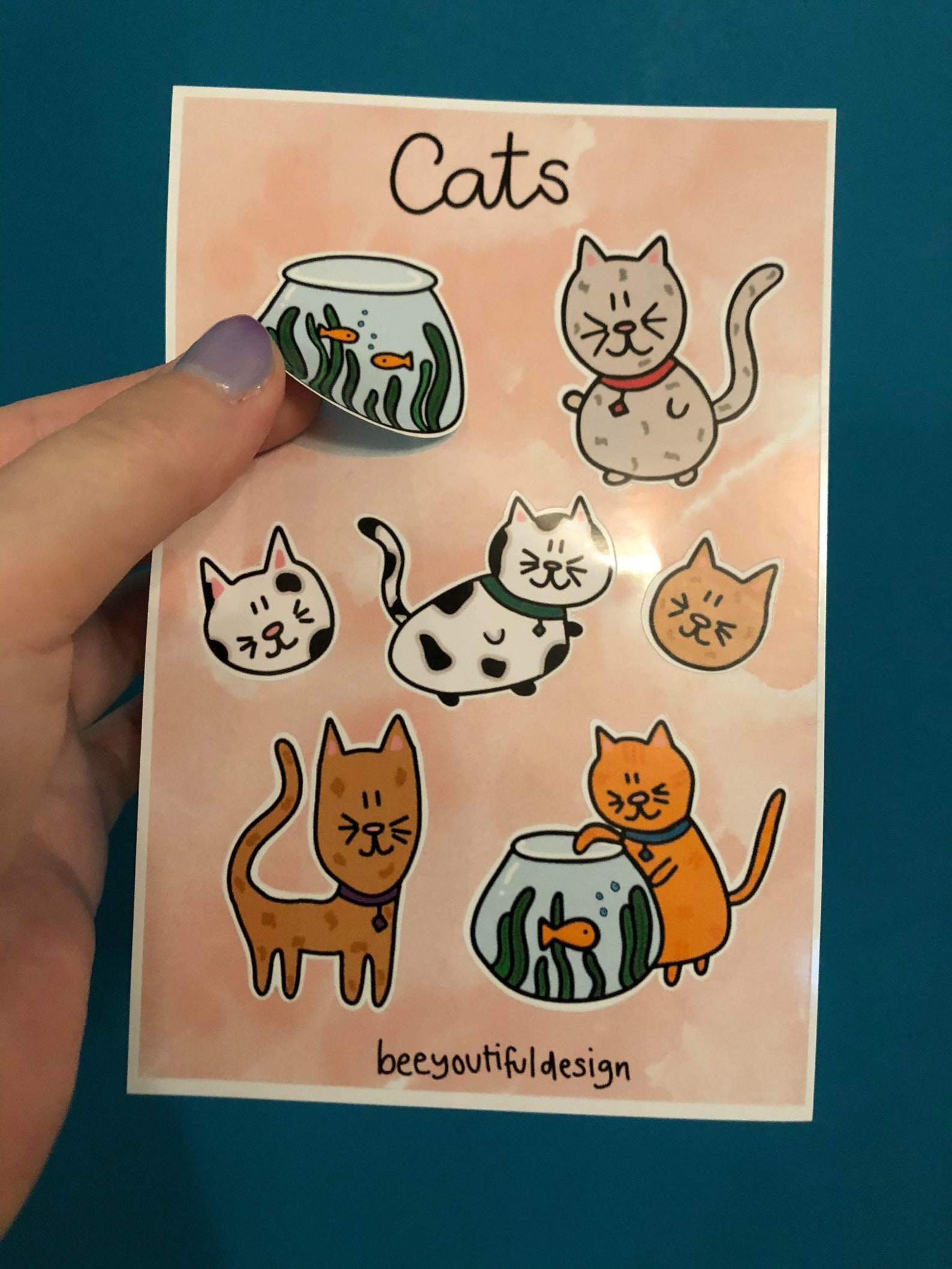 Cat Sticker Sheet Cats Craft Scrapbooking | Etsy