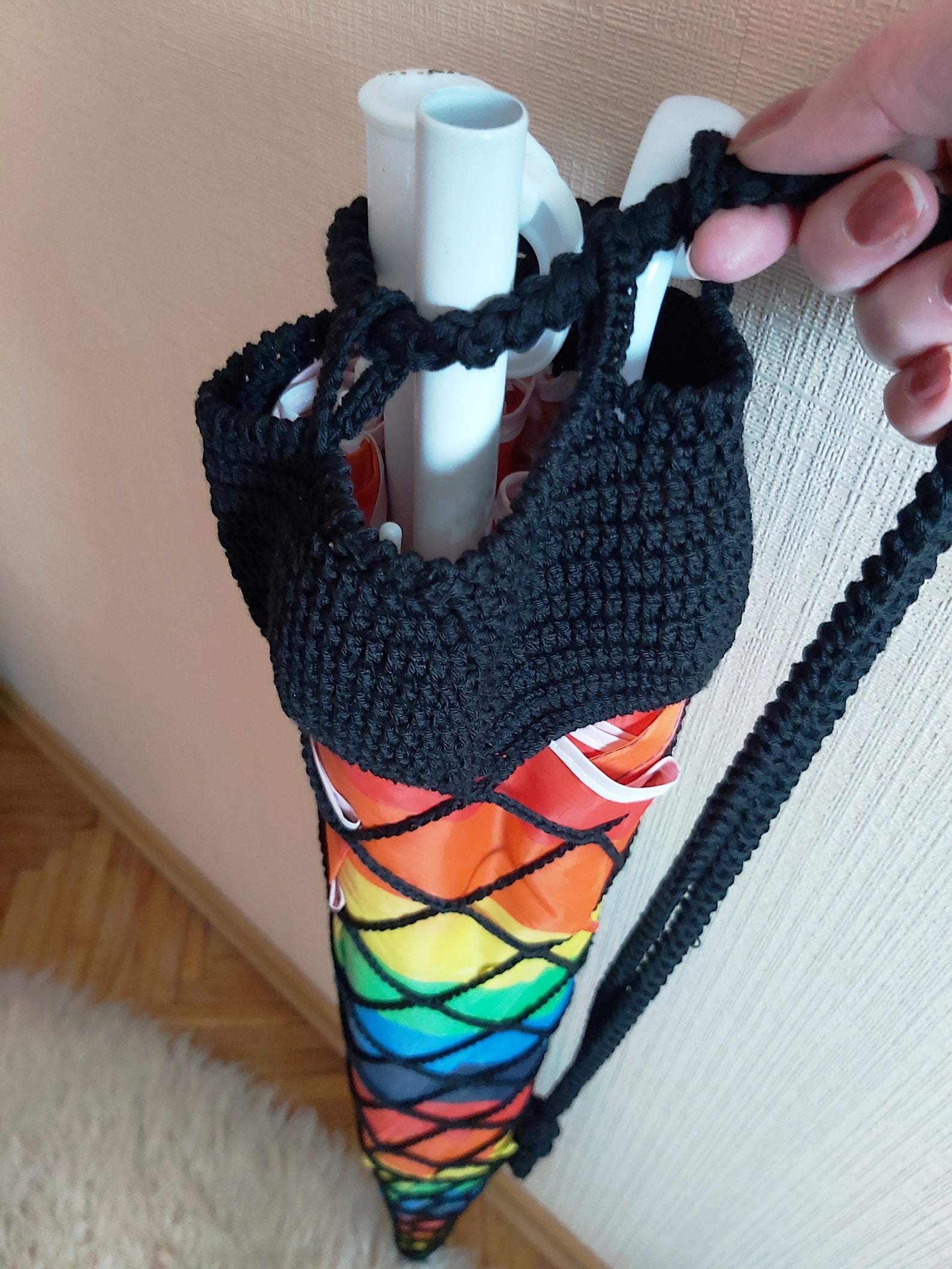 Beach Umbrella Shoulder Bag With Two Long Handles Crochet Bag - Etsy