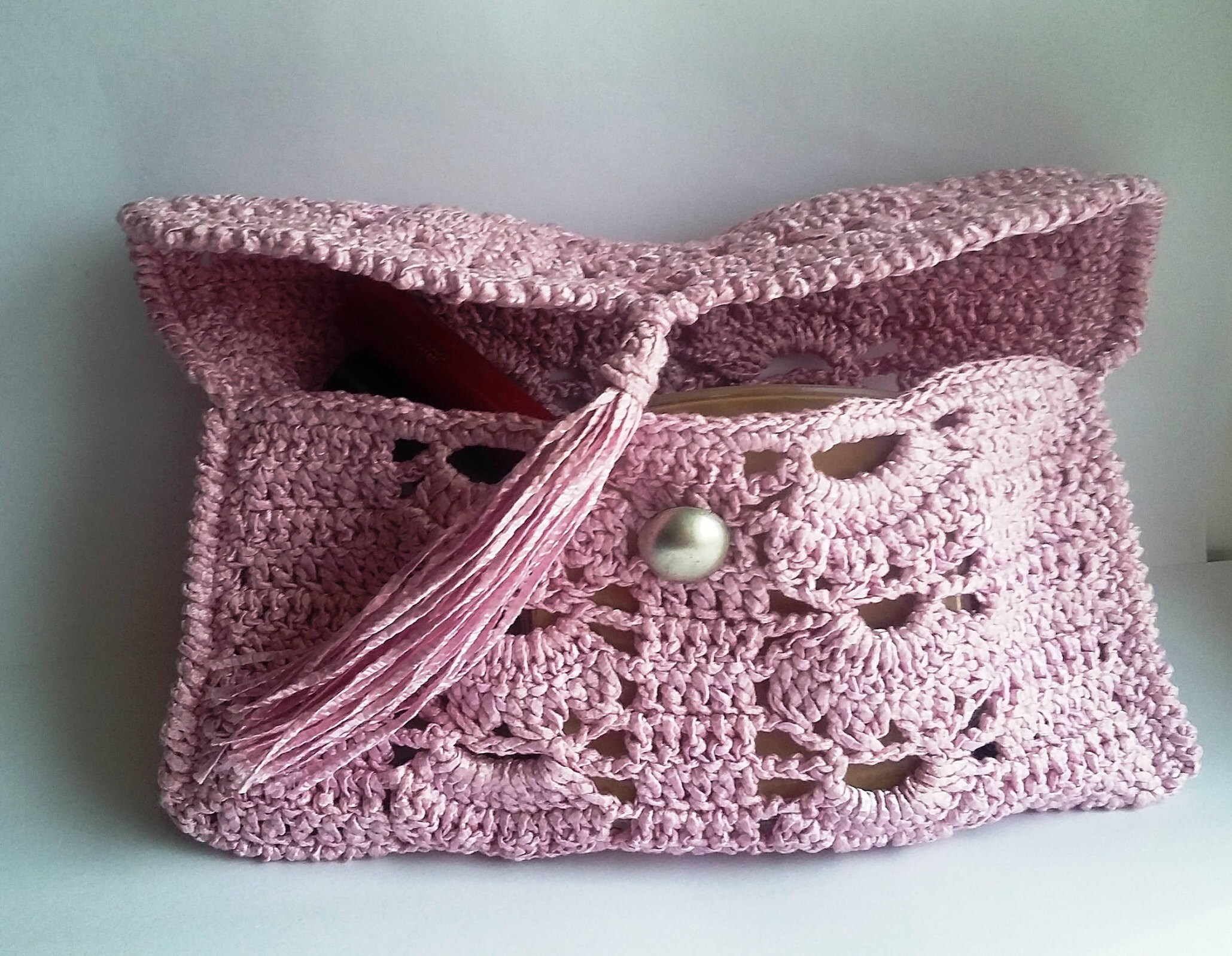 Crochet Pink Cosmetic Case, Easy Crochet Purse is Nice Valentine's Day ...