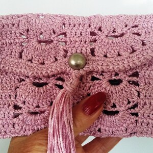 Crochet Pink Cosmetic Case, Easy Crochet Purse is Nice Valentine's Day ...