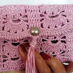 Crochet Pink Cosmetic Case, Easy Crochet Purse is Nice Valentine's Day ...