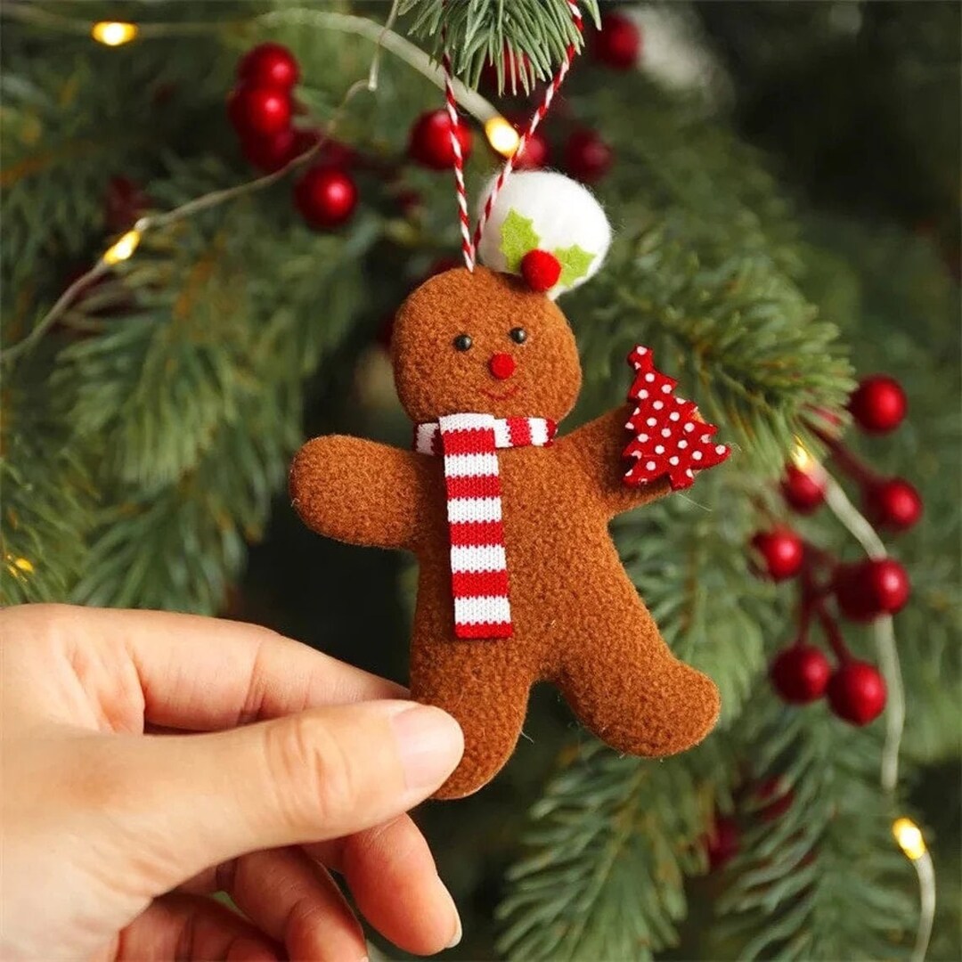Christmas Fuzzy Gingerbread Man Doll Xmas Tree Decor Xmas - Etsy