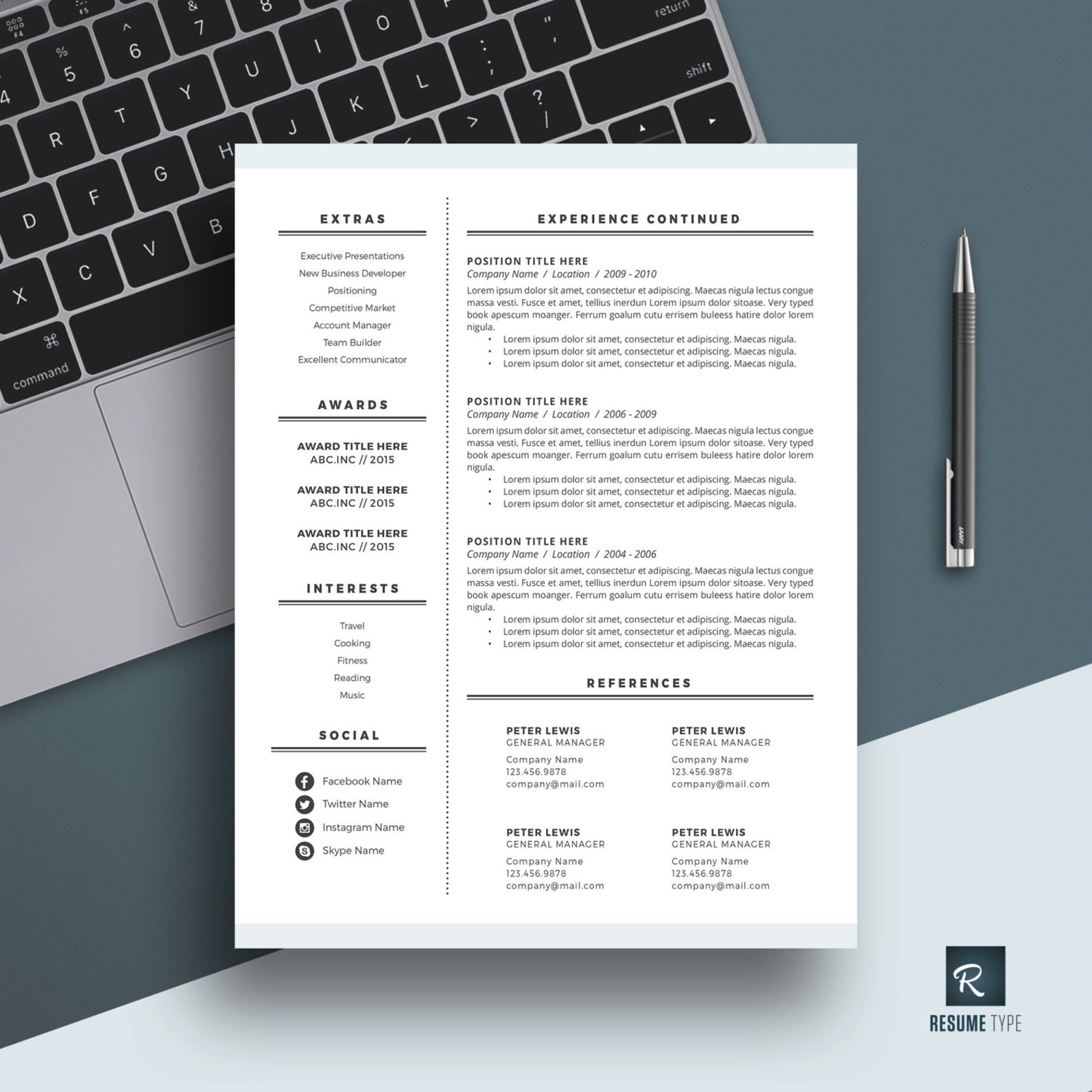 Resume Template + Cover Letter for MS Word // CV Template ...