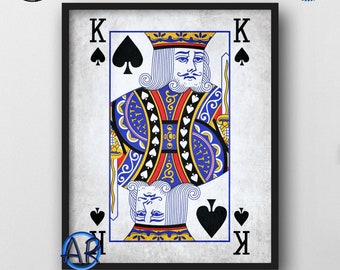 Vintage Set of 4 Kings Poster Art Playing Card Art Print Set | Etsy