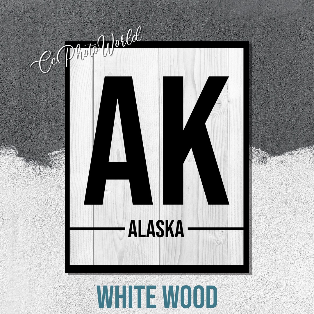 Alaska State Abbreviation Art Print Alaska Wall Decor AK - Etsy