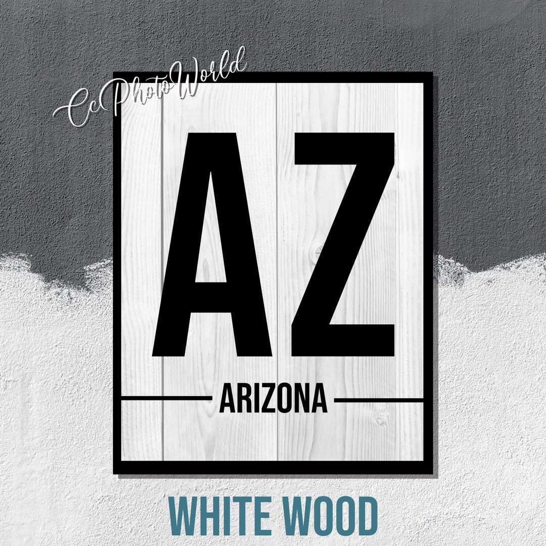 Arizona State Abbreviation Art Print Arizona Wall Decor US - Etsy