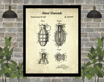 Grenade Blueprint - Etsy