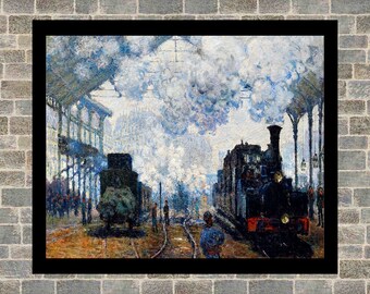 Prints Claude Monet Artwork Locomotive Decor Famous Impressionism ...