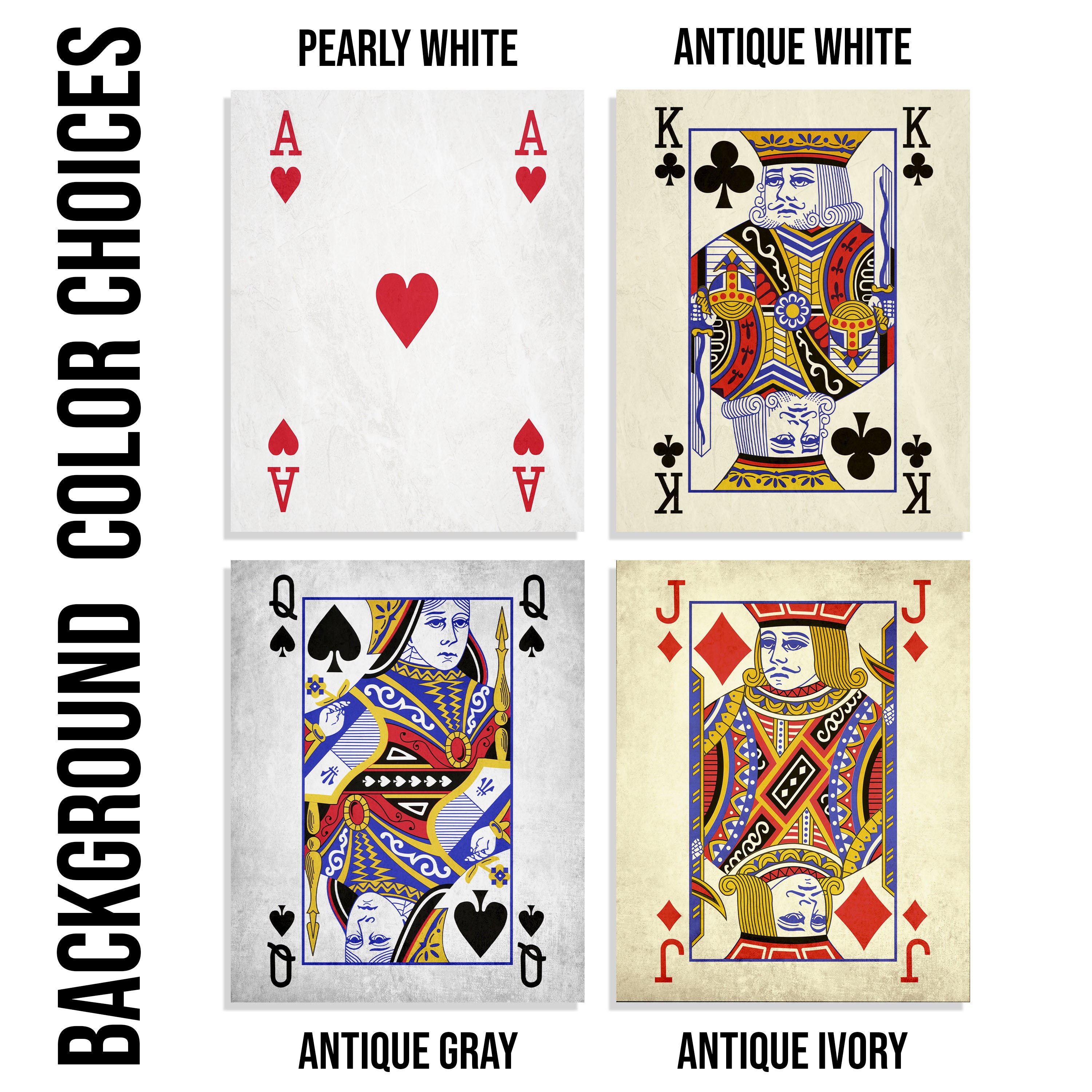 Vintage Set of 4 Kings Poster Art Playing Card Art Print Set - Etsy