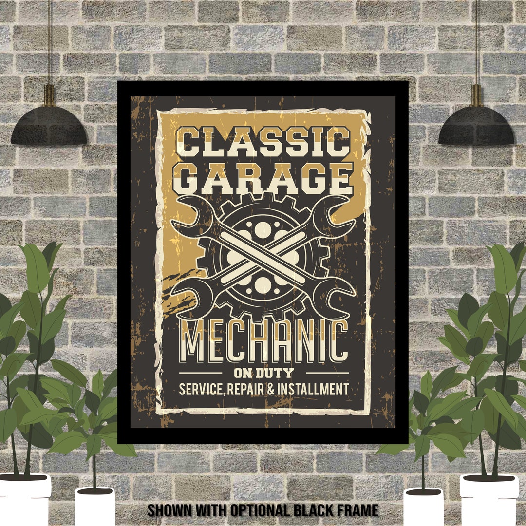 Mechanic Art Print Classic Garage Wall Hanging Retro - Etsy