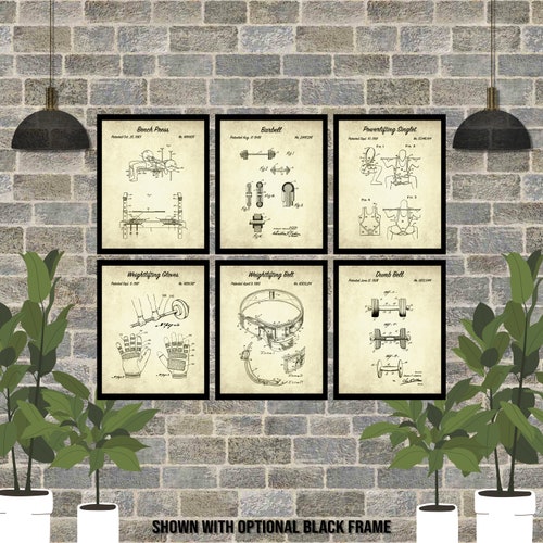 Weightlifting Set of 3 Patent Prints Gym Decor Bodybuilding - Etsy UK