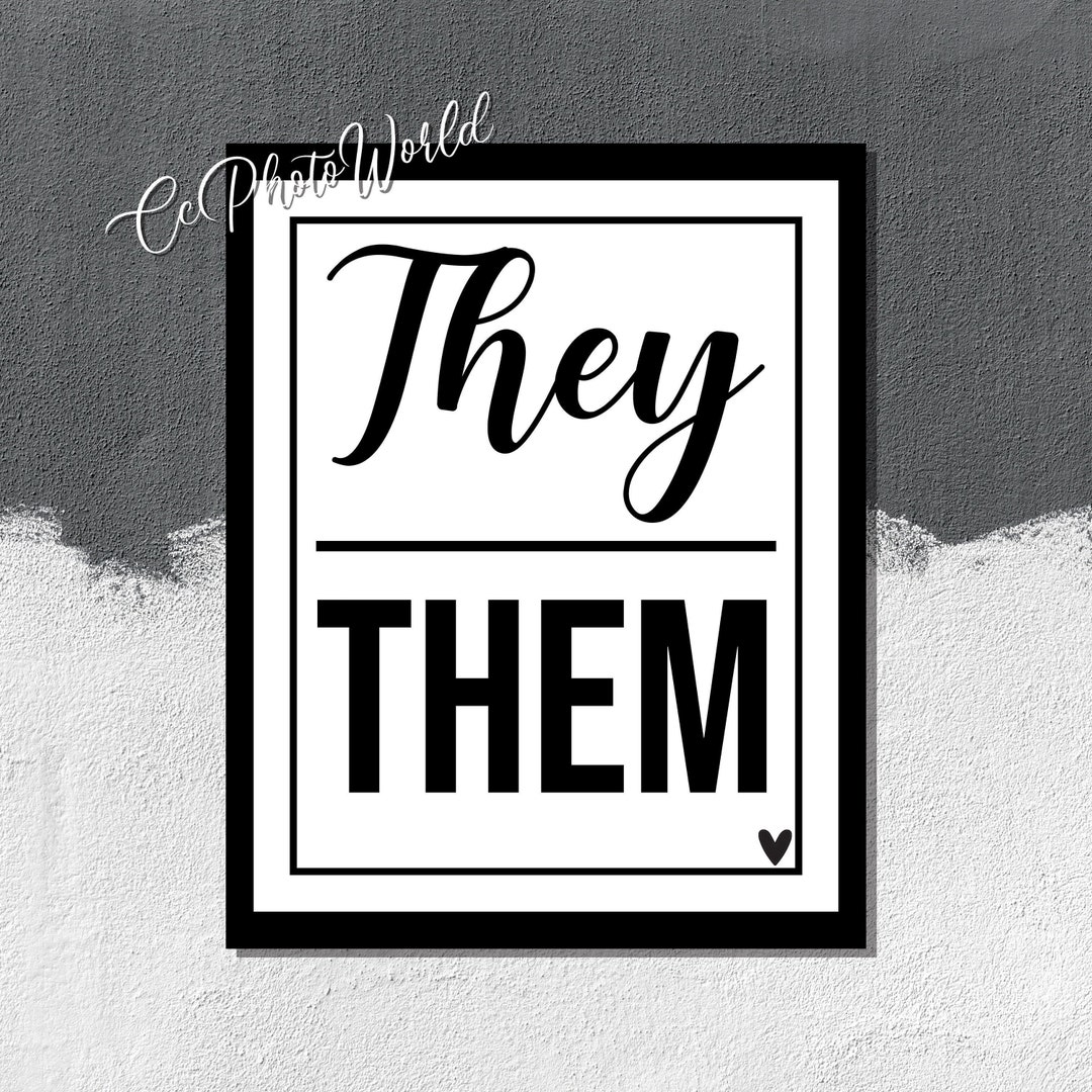 They/them Art Print Pronoun Art LGBTQ Wall Decor LGBTQ - Etsy