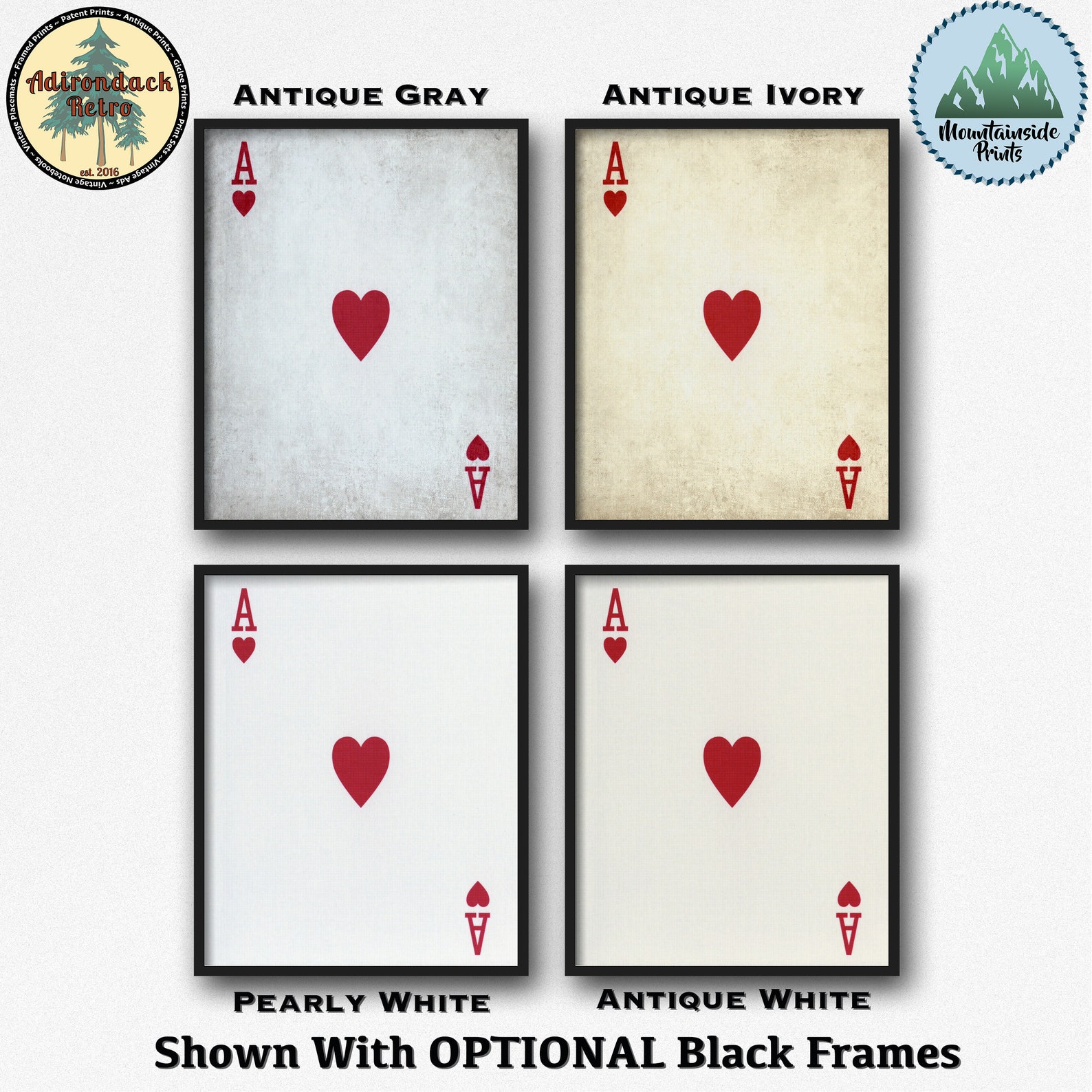 Vintage Set of 4 Kings Poster Art Playing Card Art Print Set | Etsy