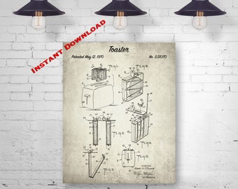 Toaster Blueprints Art - Etsy UK