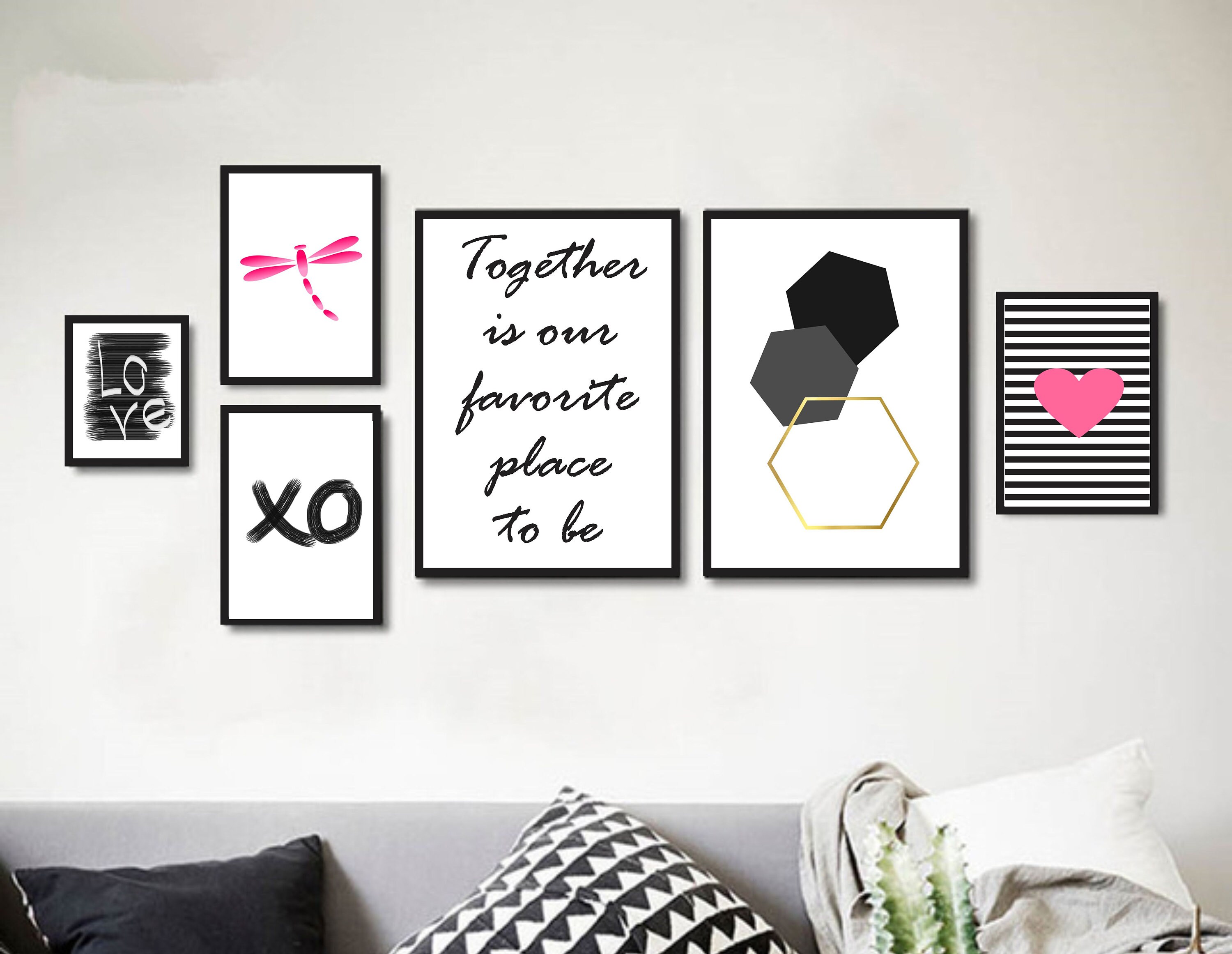6 Designs Printable Wall Art Set of 6 Digital Prints Love Set | Etsy
