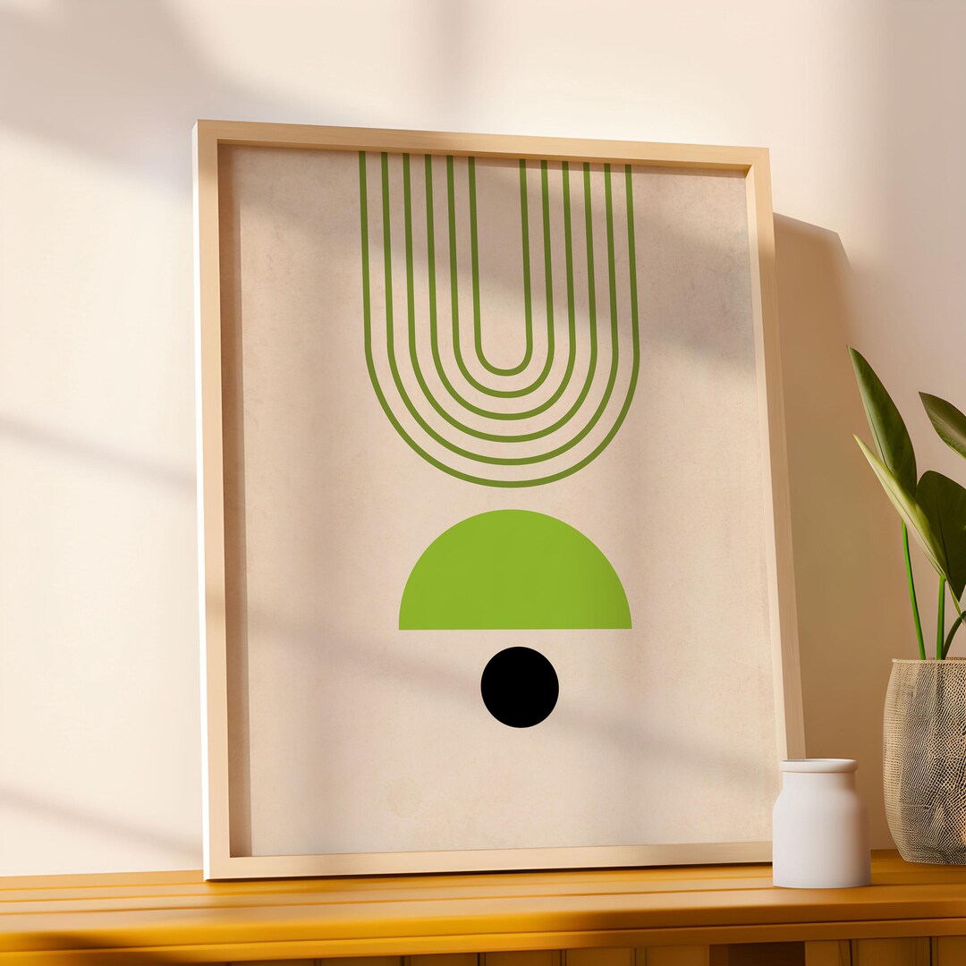 Lime Green Geometric Poster Printable Art Digital Prints Wall Art Home ...