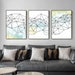Set of 3 Geometric Prints Blue Printable Wall Art Set Digital - Etsy