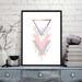 Set of 3 Geometric Print Pink Marble Gray Rose Gold Printable Wall Art ...