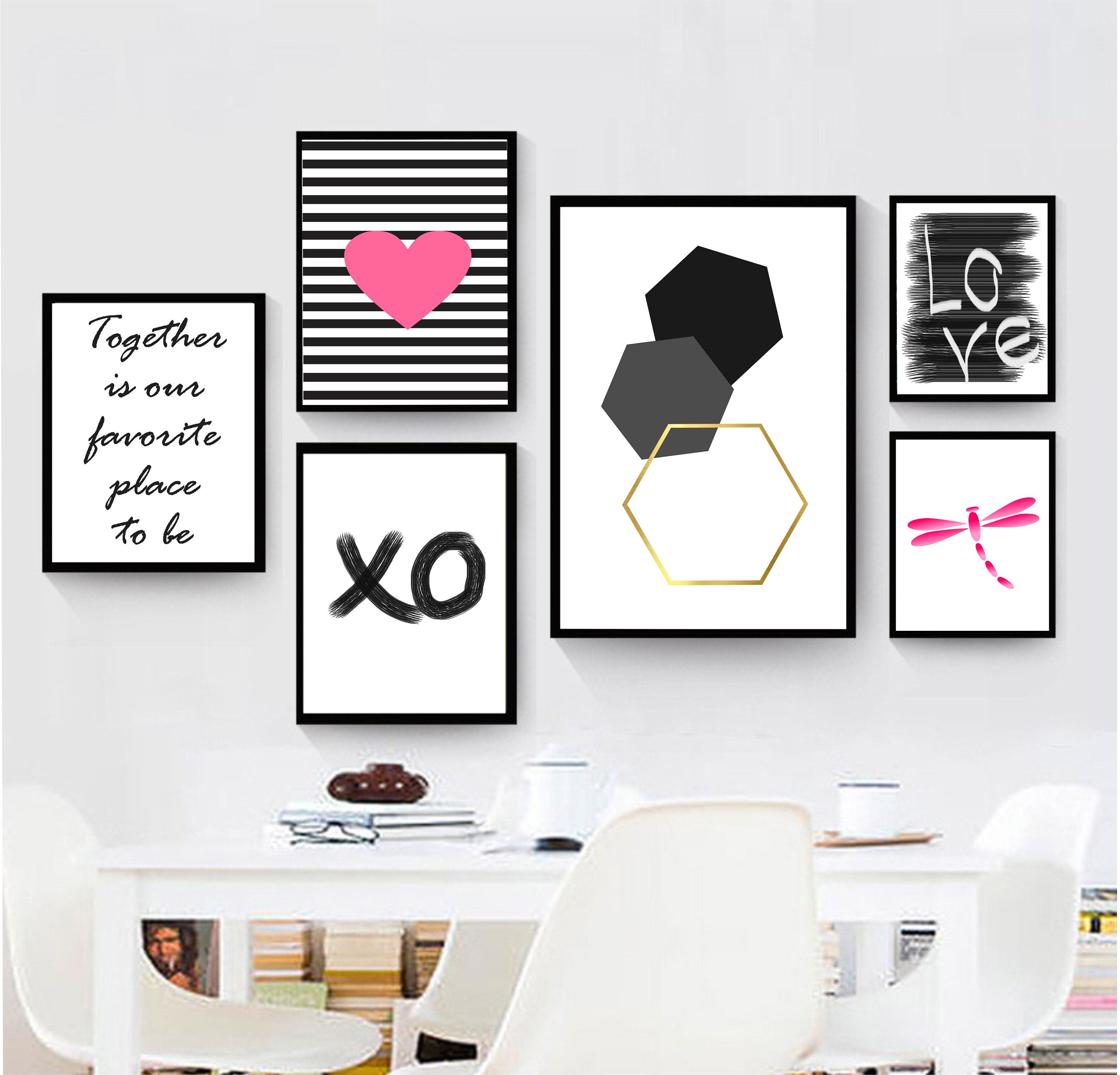 6 Designs Printable Wall Art Set of 6 Digital Prints Love Set | Etsy