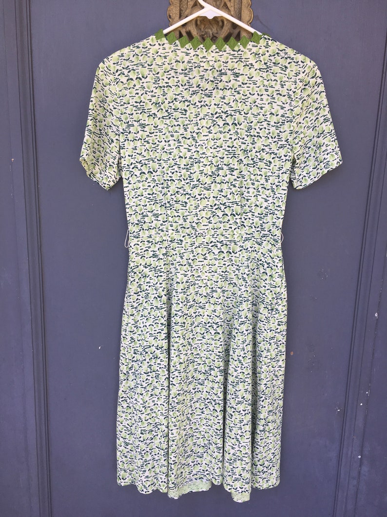 Vintage 50s Shelton Stroller Nylon Jersey Dress Metal Zipper Front ...
