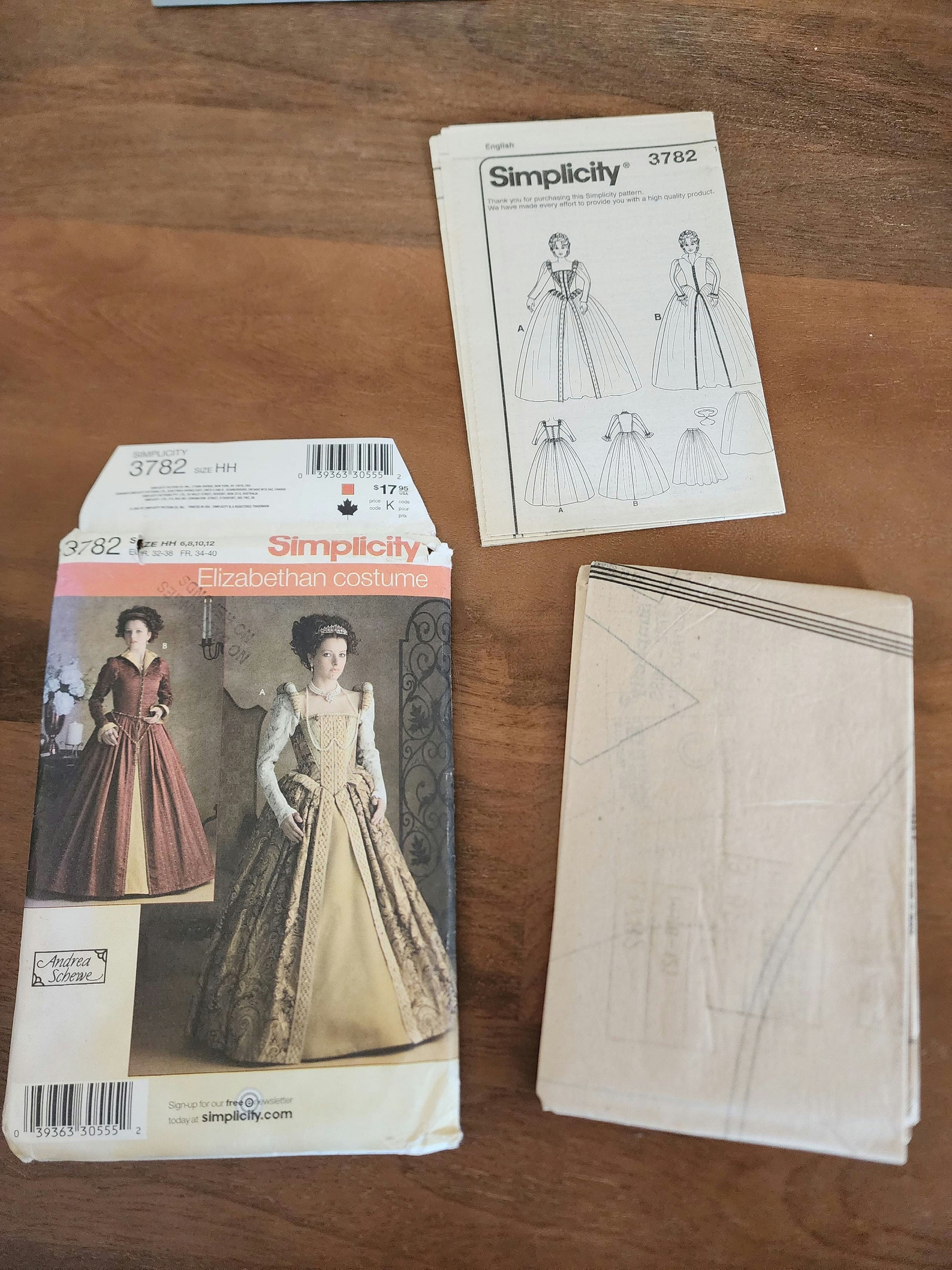 Simplicity Elizabethan Costume Sewing Pattern 3782 Sizes 6 8 10 12 ...