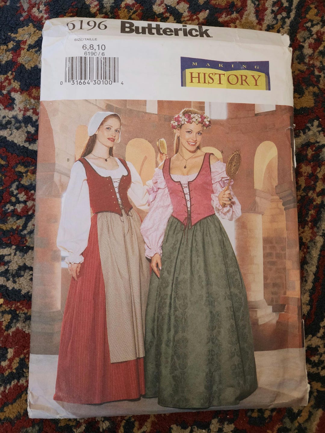 Renaissance Costume Making History Butterick Sewing Pattern 6196 Sizes ...
