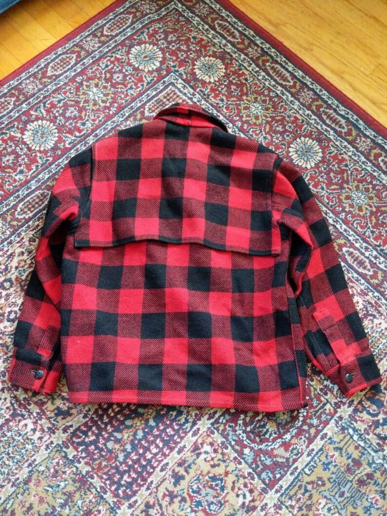 Vintage Red Buffalo Plaid Wool Hunting Jacket Shirt Small No Tag - Etsy