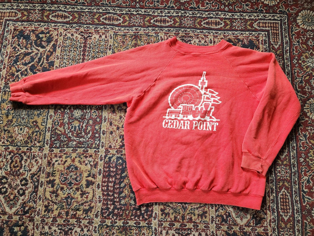 Vintage 70s Red Cedar Point Amusement Park Sweatshirt Small - Etsy
