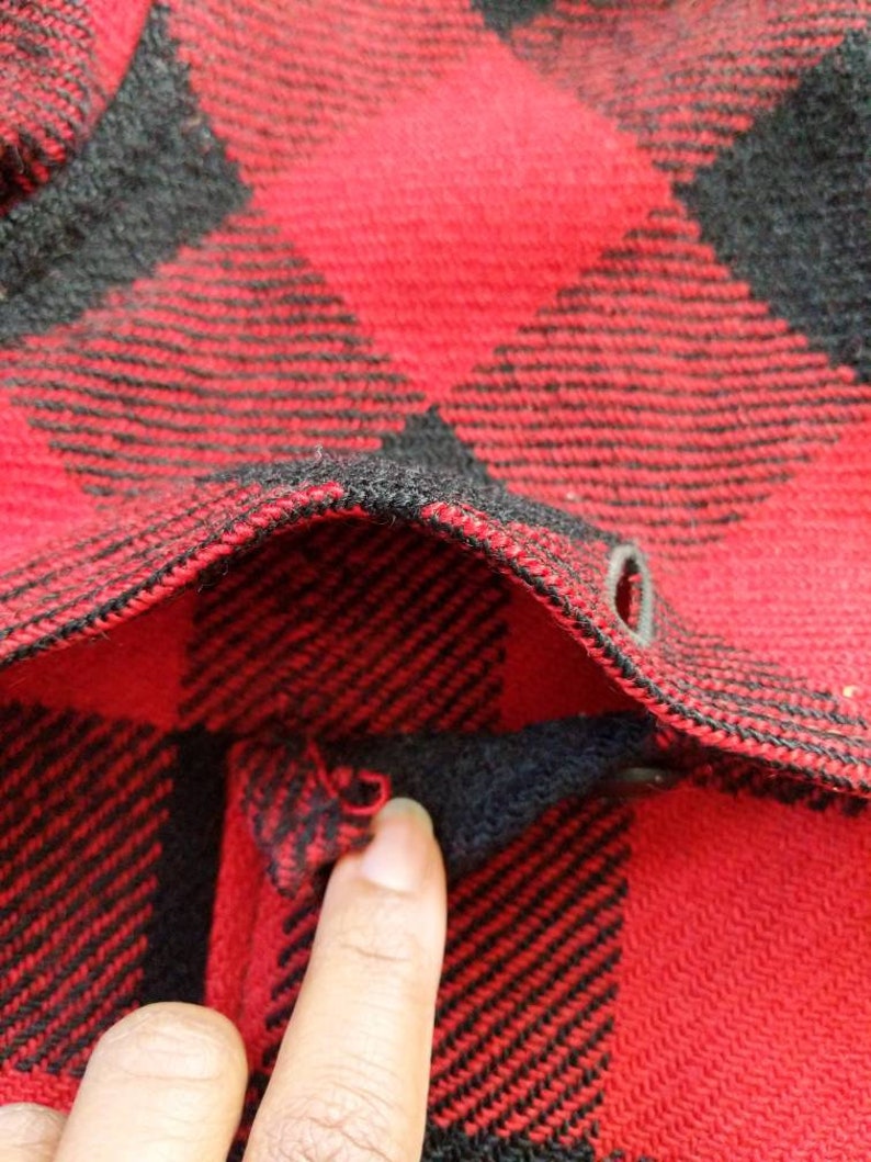 Vintage Red Buffalo Plaid Wool Hunting Jacket Shirt Small No Tag - Etsy