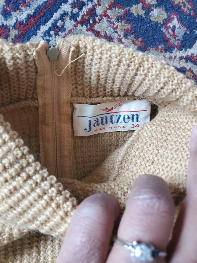 Vintage 60s Jantzen Brown Turtleneck Vest Zipper Back Size 34 - Etsy