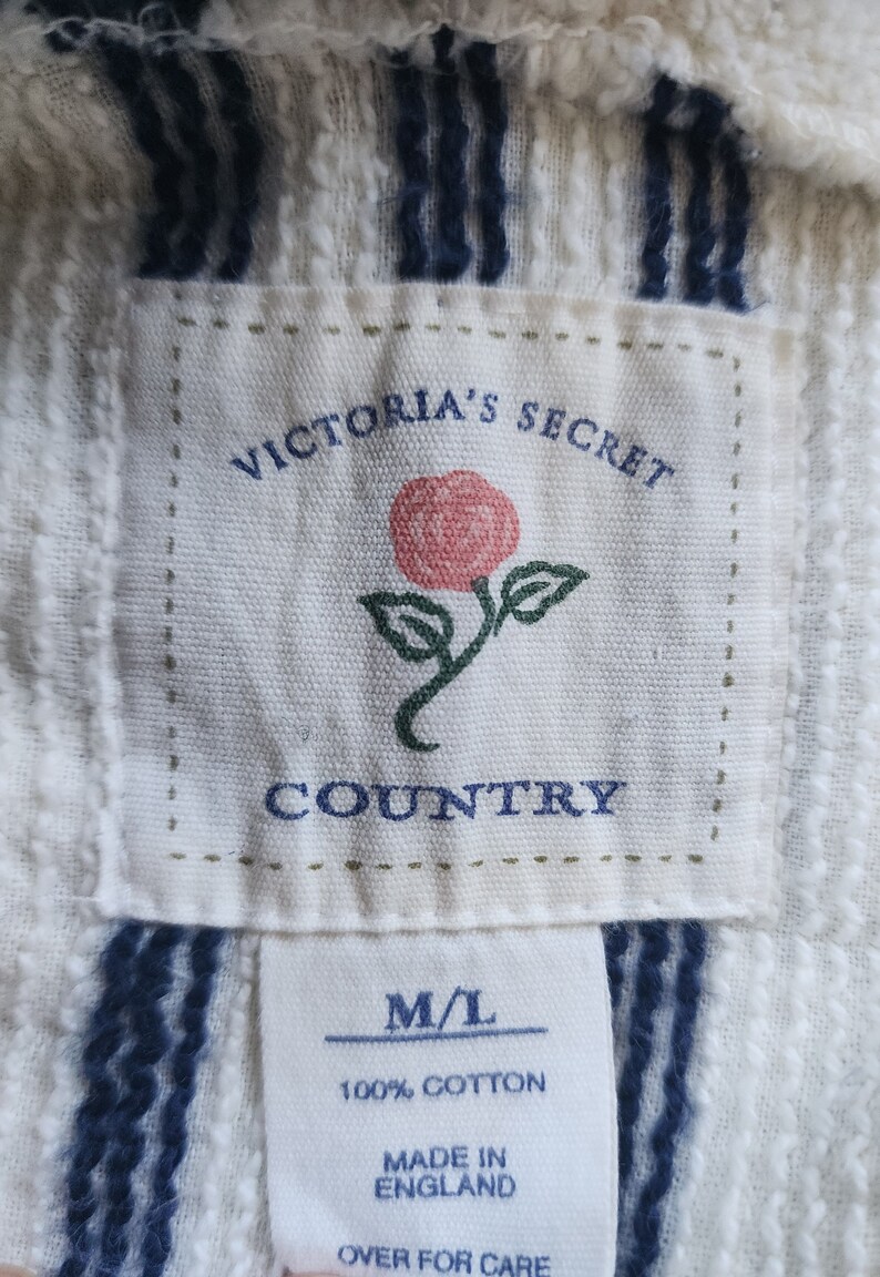 Vintage 80s 90s Victoria's Secret Country Striped Robe Made in England ...